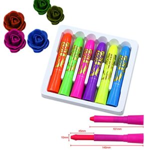 6PCS Glow in The Dark Face Paint Crayons UV Neon sign Halloween Carnival Night glow makeup Paint - Safe, Washable,