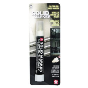 sakura solid glow-in-the-dark paint markers - permanent marker paint pens - window, wood, & glass marker - glow in the dark paint - 1 pack