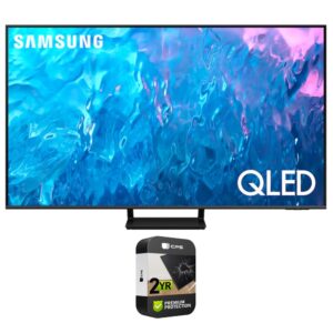 samsung qn75q70cafxza 75 inch q70c qled 4k smart tv 2023 (renewed) bundle with 2 yr cps enhanced protection pack