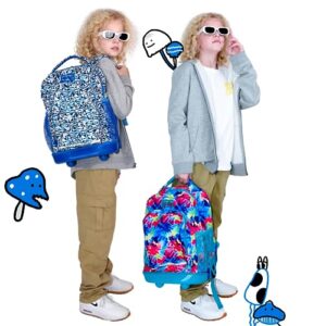 J World New York Sunny Rolling Backpack for Kids and Adults, Graffiti, 17 X 11.5X 5.5" (H X W X D)"