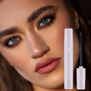 Daily Use Of Cosmetics For Women Long Black Natural Mascara Curly Mascara No Clumps Do Not Easy Removal Makeup Long Lasting Mascara Long Curl Lattice Eyelash Growth（Black-A)