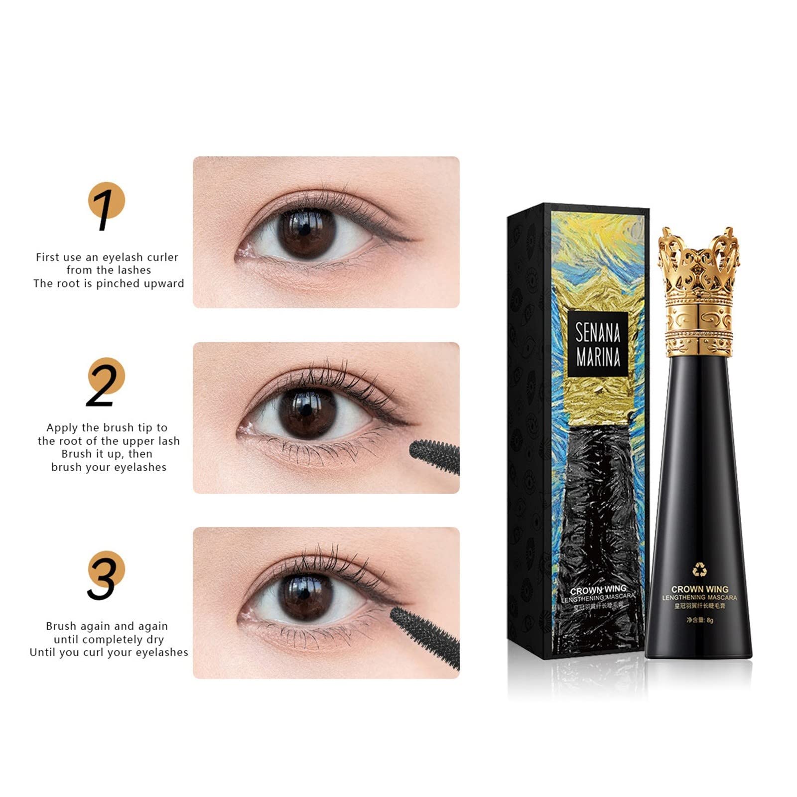 Fujiuia Two Faced Mascara Better than Sex Eyelash Long Black Smudge-Proof 4D Clump-Free Lash Application Silk Volumizing Fiber Lasting Waterproofs Thickening Natural Bad (A, One Size)