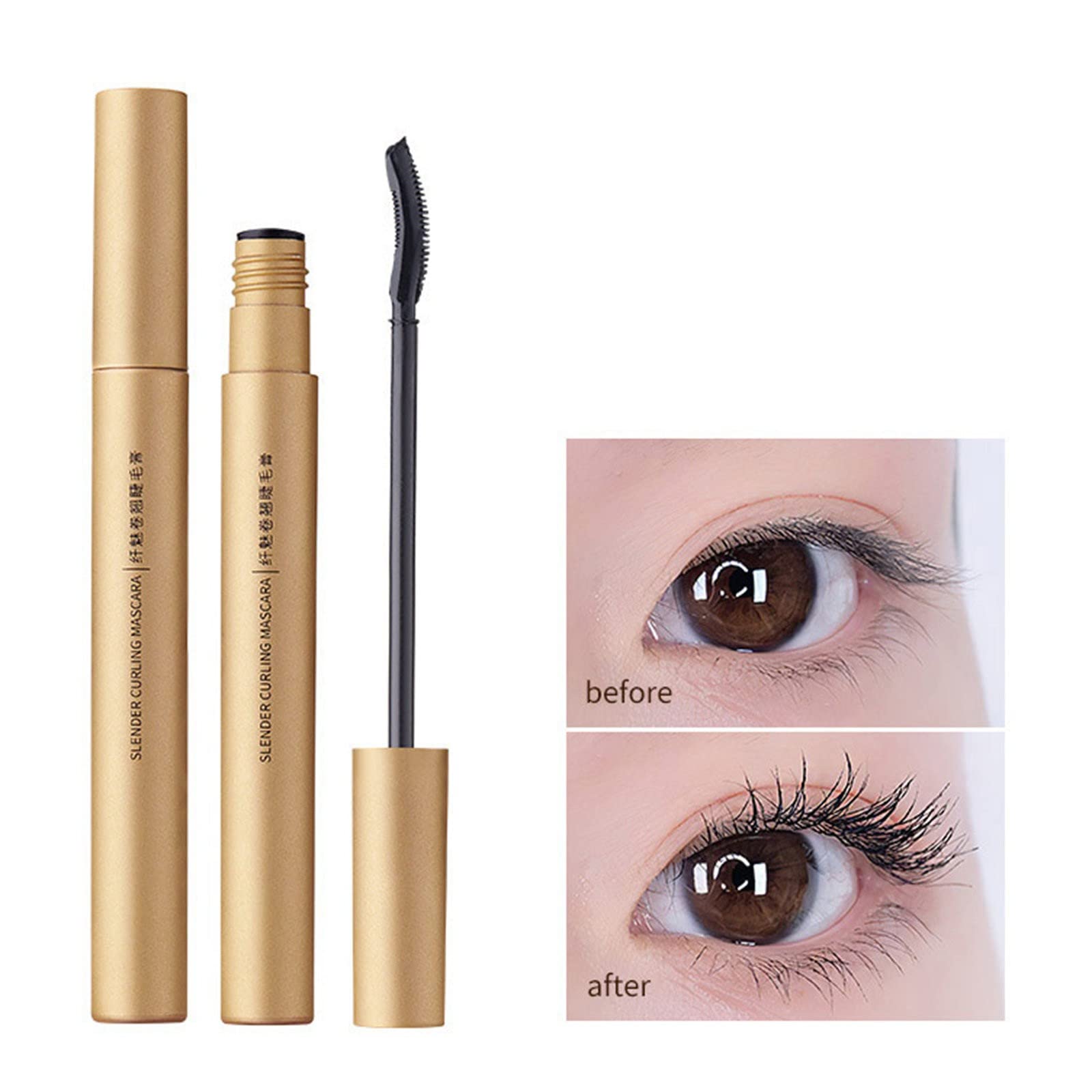 Mascara 4D Silk Fiber Lash Mascara Natural Waterproof Smudges Proof Mascara Lengthening And No Clumping Formula Thick Long Lasting 3d Mascara Fiber Lashes（A)