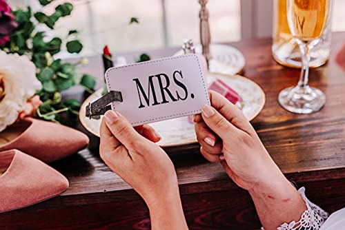 Lesbian Gift for Couple, Wedding Engagement Present, Luggage Tag for Two Brides, Set of 2 (Mrs & Mrs)