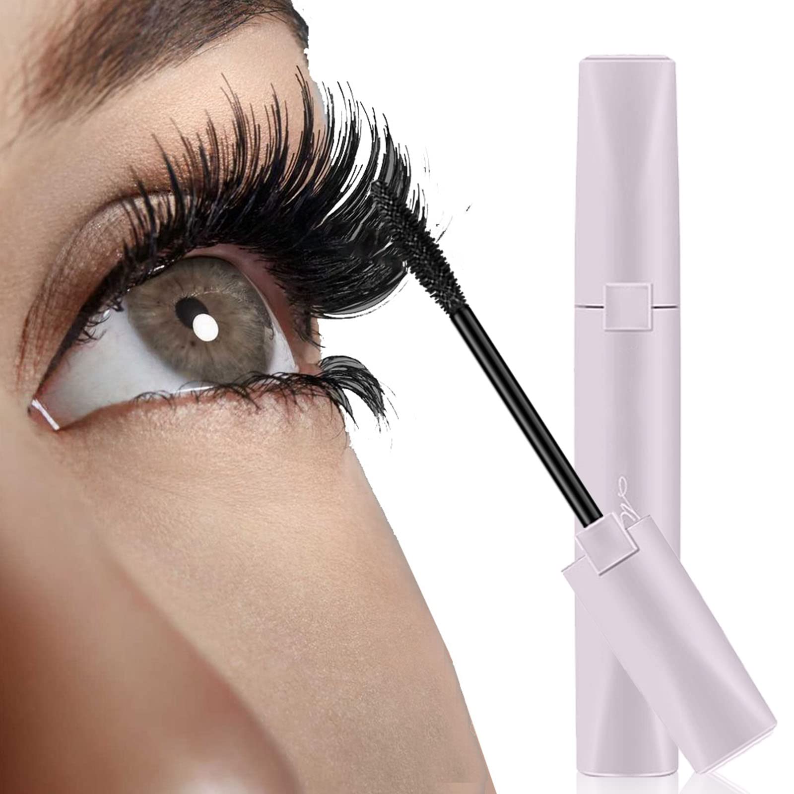 Daily Use Of Cosmetics For Women Long Black Natural Mascara Curly Mascara No Clumps Do Not Easy Removal Makeup Long Lasting Mascara Long Curl Warped Mascara Base Coat (C7-Black, One Size)