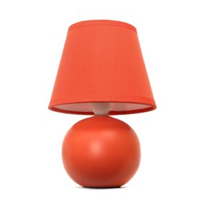 simple designs lt2008-org mini ceramic globe table lamp, orange