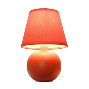 Simple Designs LT2008-ORG Mini Ceramic Globe Table Lamp, Orange