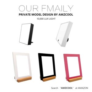 AMZCOOL 10,000 Lux Happy Energy Light Therapy Simulated Natural Sunlight Full Spectrum LED Lamp Light Box Portable Thin Border High Design Quality Aluminum Alloy Material