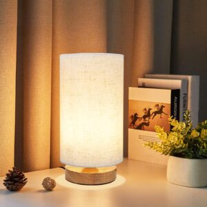 table lamp for bedroom - small beside touch lamps for night stands home office - minimalist design warm light mini boho lamp - fits in kids,living,nursey room,college dorm - awesome gift choice