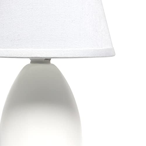 Simple Designs LT2009-OFF Mini Egg Oval Ceramic Table Desk Lamp, Off White , 5.51 x 5.51 x 9.45