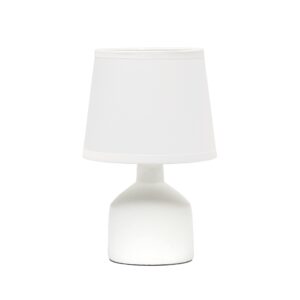 simple designs lt2080-off mini bocksbeutal concrete table lamp, off white