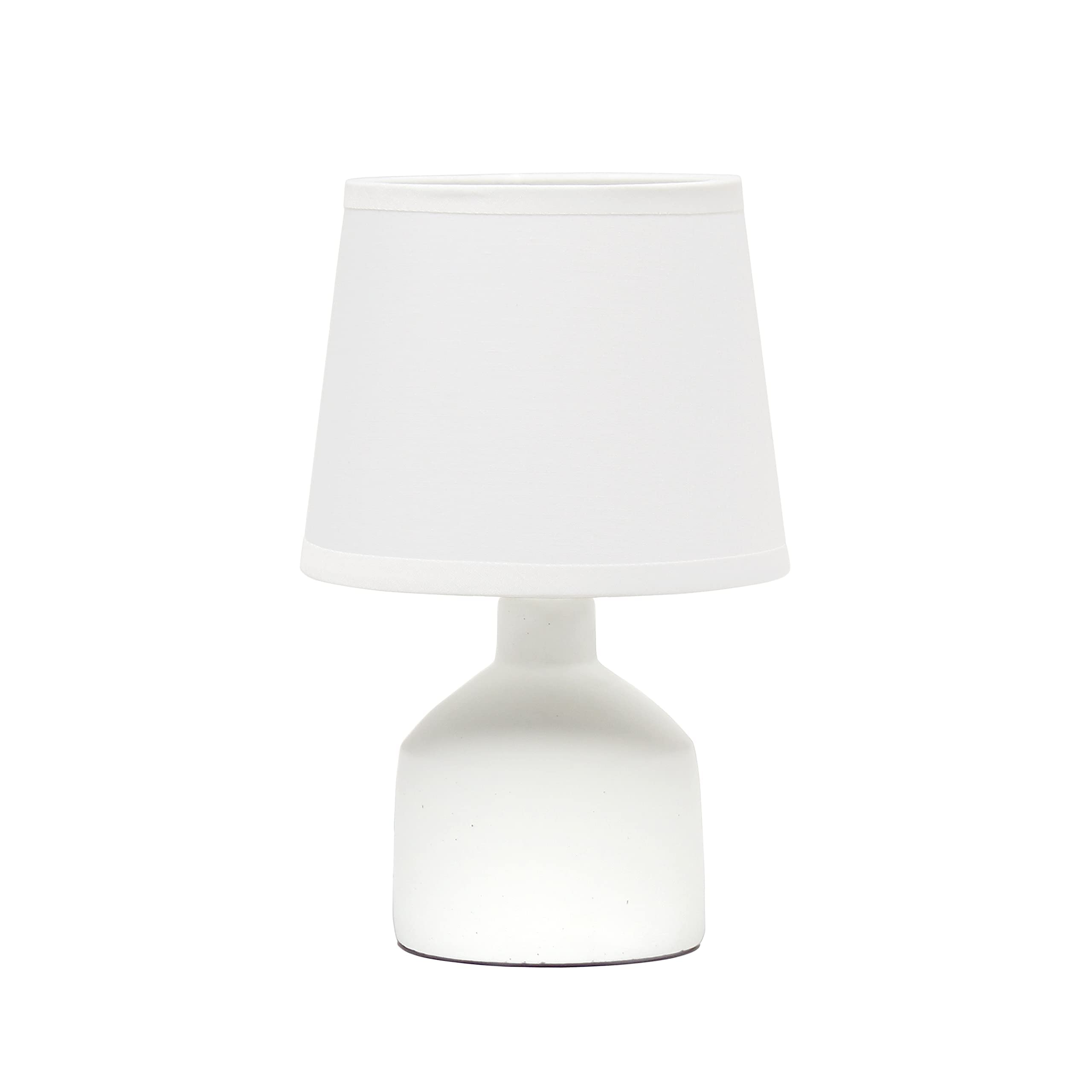 Simple Designs LT2080-OFF Mini Bocksbeutal Concrete Table Lamp, Off White