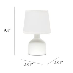 Simple Designs LT2080-OFF Mini Bocksbeutal Concrete Table Lamp, Off White