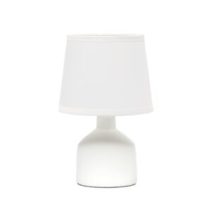 Simple Designs LT2080-OFF Mini Bocksbeutal Concrete Table Lamp, Off White