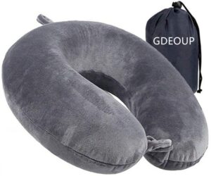 travel neck pillow - memory foam pillow support pillow,luxury compact & lightweight quick pack for camping,sleeping rest cushion (grey)