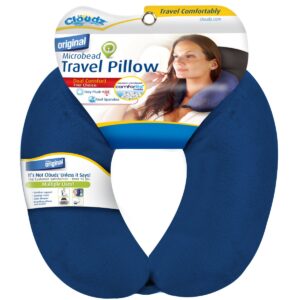 cloudz microbead travel neck pillow,polyester & polyester blend - blue