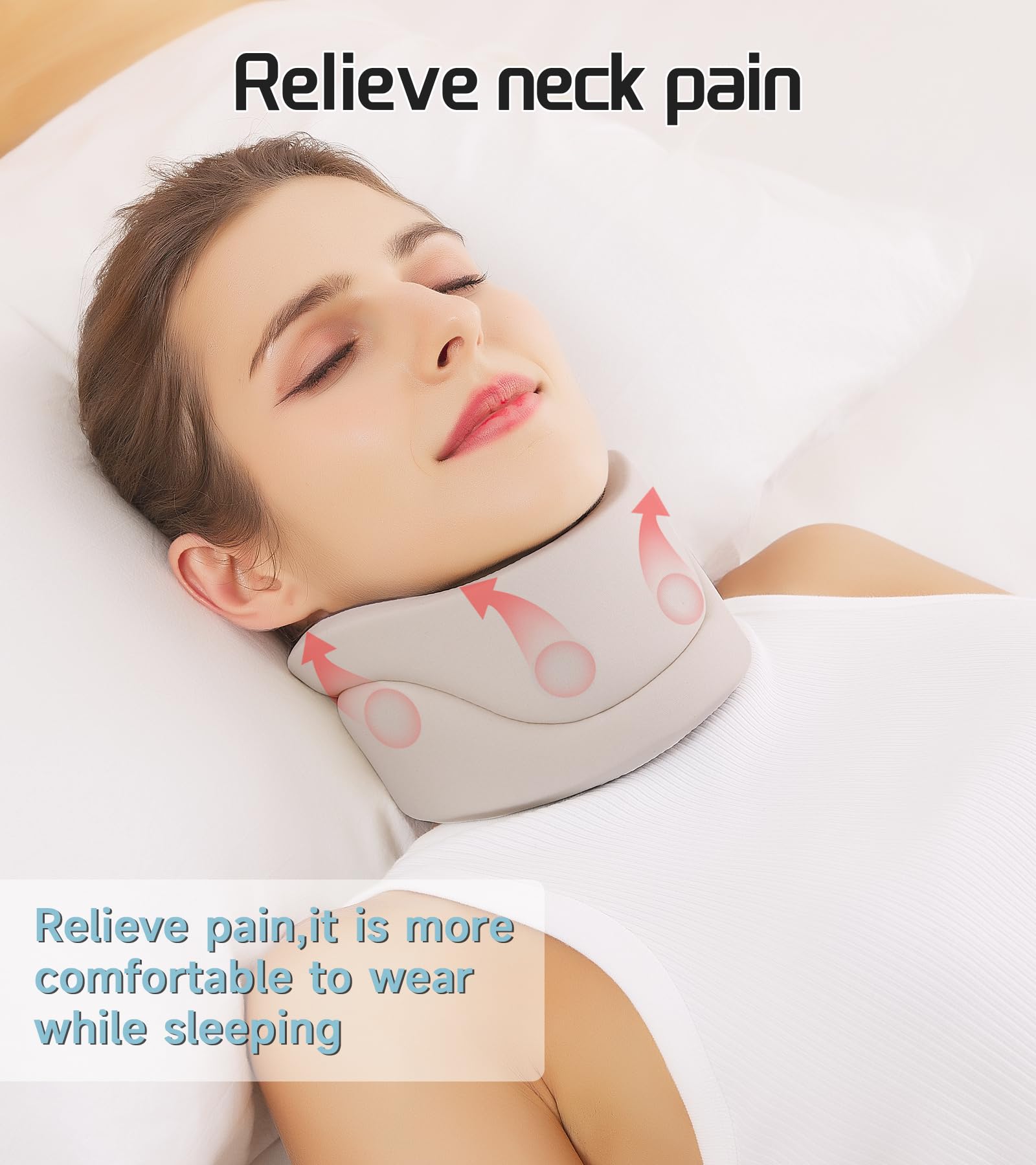 Neck Brace for Neck Pain and Support for Women,Men-Cervical Collar-Vertebrae Whiplash Wrap for Posture,Sleeping-Spinal Support and Spine Pressure-Soft Neck Brace for Pinched Nerve (Large(14-18 Inch))