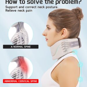 Neck Brace for Neck Pain and Support for Women,Men-Cervical Collar-Vertebrae Whiplash Wrap for Posture,Sleeping-Spinal Support and Spine Pressure-Soft Neck Brace for Pinched Nerve (Large(14-18 Inch))