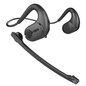 giveet bluetooth 5.3 headset with detachable microphone, dsp noise cancelling wireless headset for phone pc laptop, open ear comfort headphones for office home working driving running, 12 hrs playtime