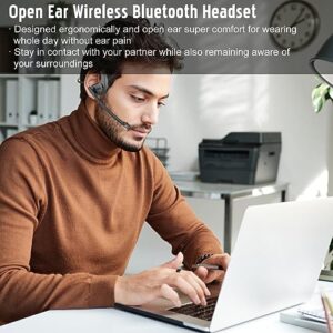 Giveet Bluetooth 5.3 Headset with Detachable Microphone, DSP Noise Cancelling Wireless Headset for Phone PC Laptop, Open Ear Comfort Headphones for Office Home Working Driving Running, 12 Hrs Playtime