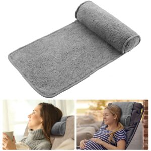 weysat 2 pieces neck pillow for recliner head pillow adjustable plush pillow neck roll non slip fleece couch neck head support pillow for travel home recliner sofa armchair (gray)