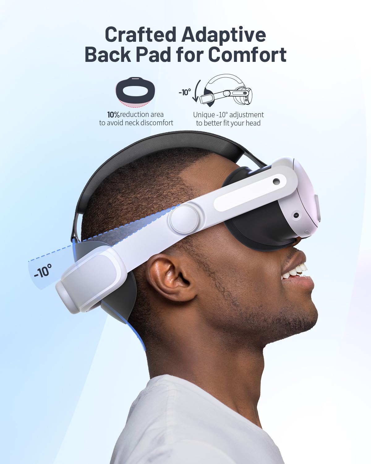 Zybervr Head Strap for Meta Quest 3, Comfort Elite Strap for Oculus Quest 3 Accessories, Adjustable Lightweight VR Headset Strap Replacement