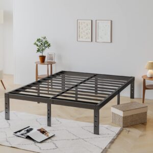 COMASACH 14 Inch King Size Bed Frame Supports up to 3500lbs, No Box Spring Needed, Platform with Heavy Sturdy Metal Steel, Easy Assembly, Under Bed Storage, Noise-Free, Non-Slip