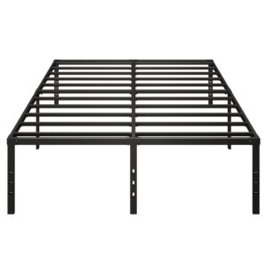 Jebosam 18 inch California King Bed Frame No Box Spring Needed Heavy Duty Platform Cal King Bed Frame Steel Support 2500 lbs Non-Slip Noise Free Black Cali Kng bed frame