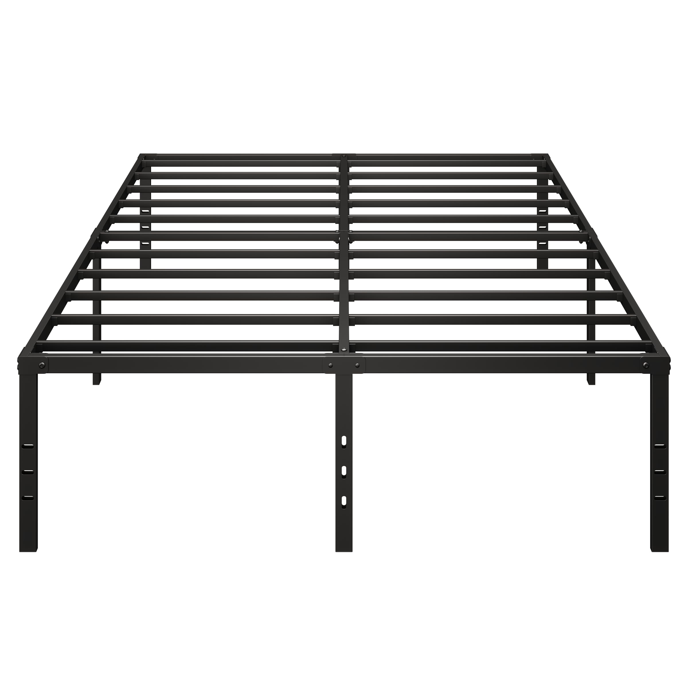 Jebosam 18 inch California King Bed Frame No Box Spring Needed Heavy Duty Platform Cal King Bed Frame Steel Support 2500 lbs Non-Slip Noise Free Black Cali Kng bed frame