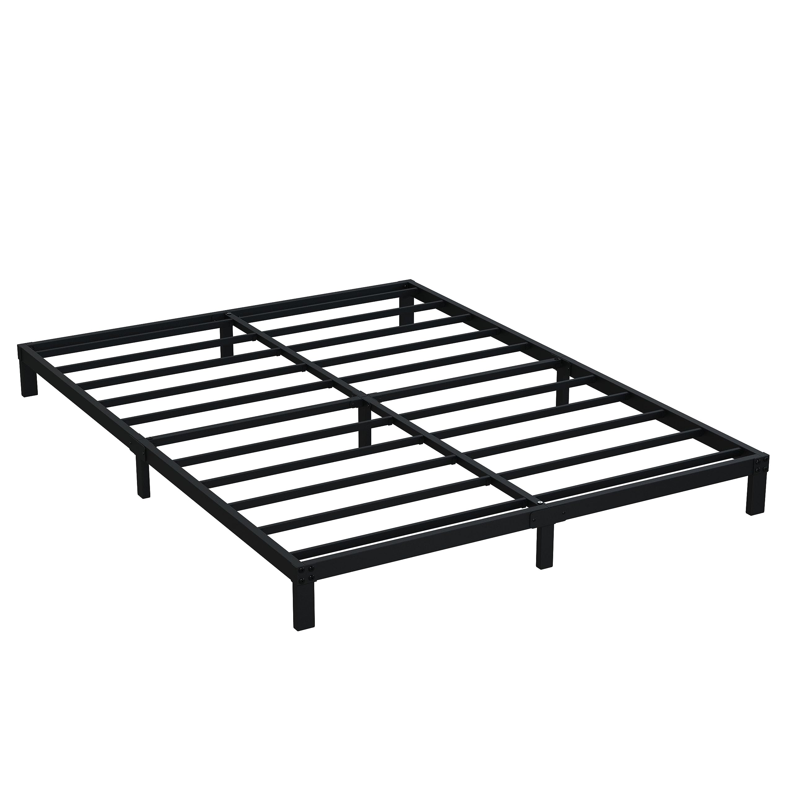 Upcanso 7 Inch King Bed Frame No Box Spring Need, Low Profile Metal Platform King Size Bed Frame, Heavy Duty Support Bedframes King, Easy Assembly