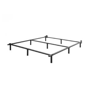 mofesun metal bed frame king - black metal platform bed 9-leg base, tool free easy assembly for box spring and mattress (king)