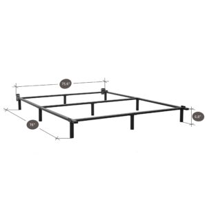 Mofesun Metal Bed Frame King - Black Metal Platform Bed 9-Leg Base, Tool Free Easy Assembly for Box Spring and Mattress (King)