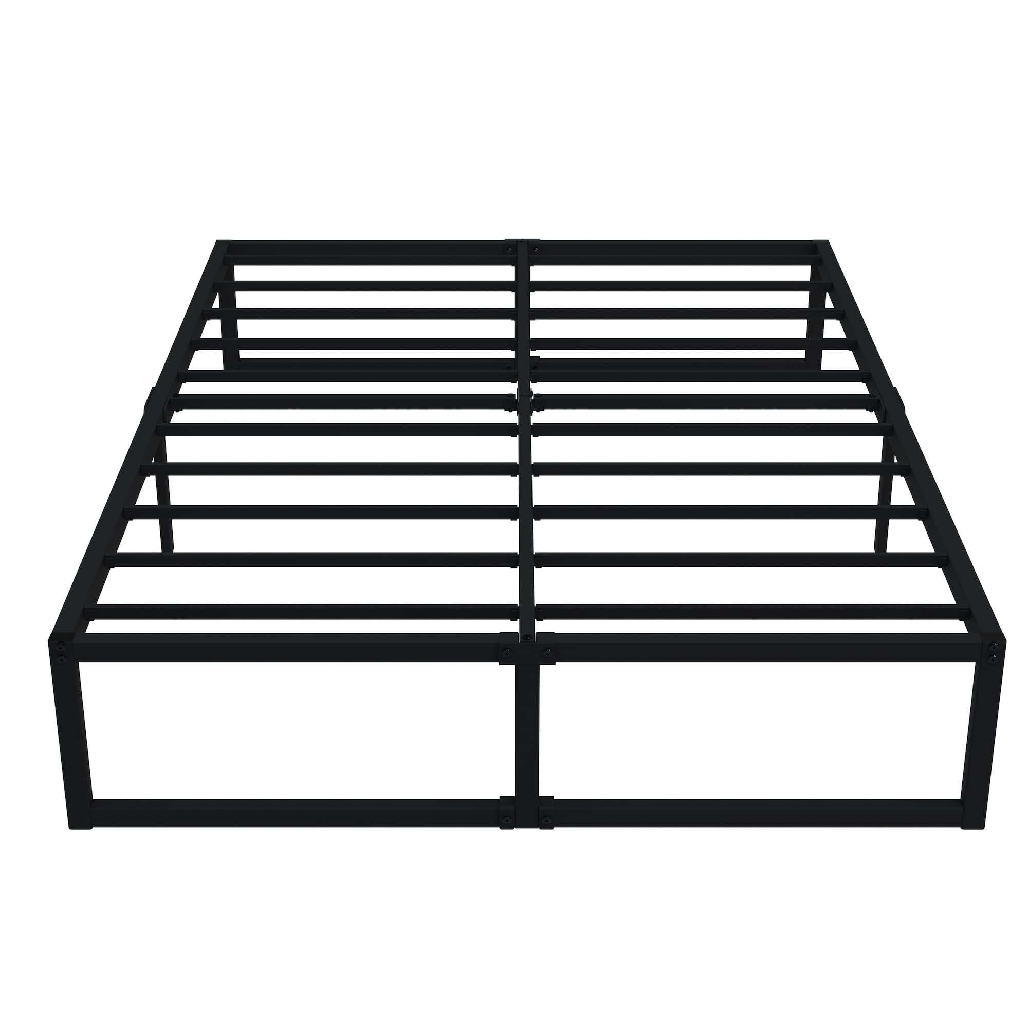 Lutown-Teen 16 Inch King Size Bed Frame Sturdy Mattress Foundation, Heavy Duty Metal Platform with Steel Slats Support No Box Spring Needed, Noise Free, Easy Assembly, Black