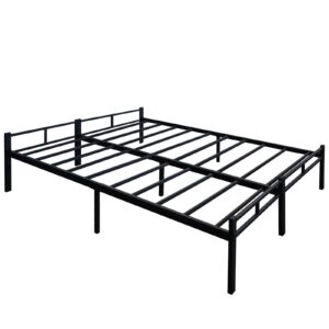 tshm 12 inch detachable anti-slip bed frame heavy duty mattress foundation sturdy steel support simple disassembly and assembly no box spring needed king size platform bed black