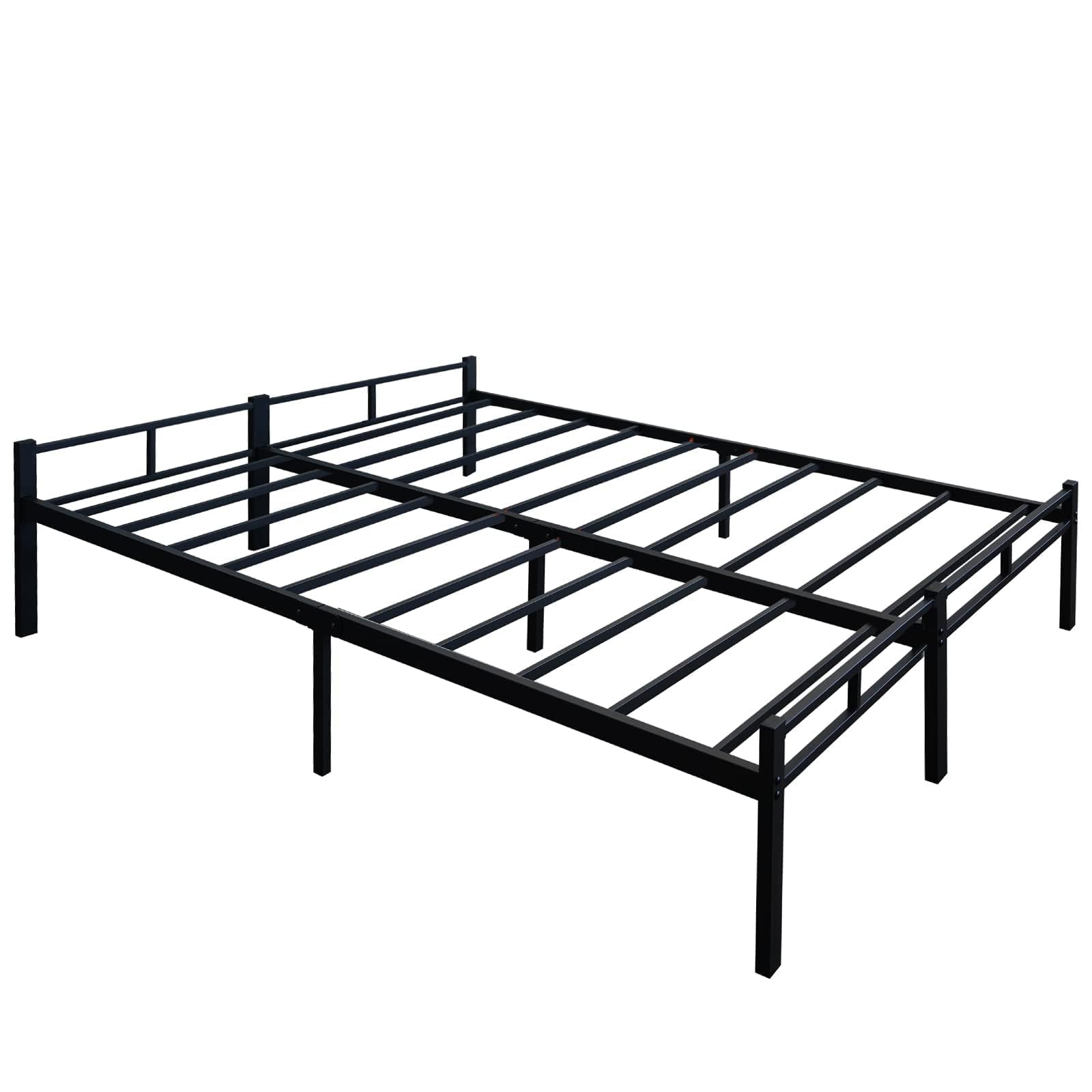 TSHM 12 Inch Detachable Anti-Slip Bed Frame Heavy Duty Mattress Foundation Sturdy Steel Support Simple Disassembly and Assembly No Box Spring Needed King Size Platform Bed Black