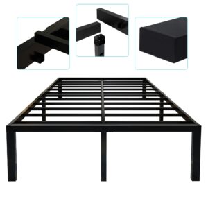 45MinST 3600lbs Heavy Duty Reinforced Platform, 18 Inch Tall Mattress Foundation, Steel Slats Support Bed Frame with Underbed Storage, Easy Assembly and Non Squeak, King