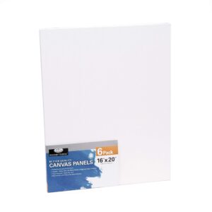 royal & langnickel essentials 16x20 triple gessoed canvas panel value pack, for oil and acrylic painting, 6 pack