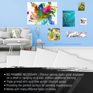 U.S. Art Supply 24 x 36 inch Gallery Depth 1-1/2" Profile Stretched Canvas, 3-Pack - 12-Ounce Acrylic Gesso Triple Primed, Professional Artist Quality, 100% Cotton - Acrylic Pouring, Oil Painting