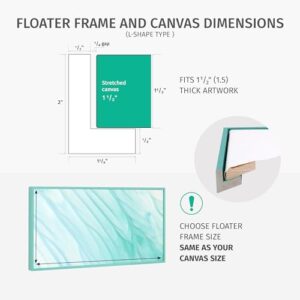 PIXY CANVAS Floater Frame 12x24 for 1-1/2 (1.5) inch Deep Canvas Paintings/Canvas Prints/Wood Canvas Panels/Wall Art/Wall Decor/Home Decor/Artwork (Rustic Gold, 12 x 24 inch, Landscape)