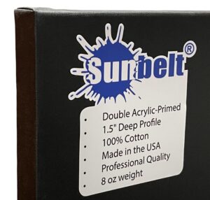 sunbelt black primed gallery wrapped stretched art canvas, 1.5" deep profile (24x36)