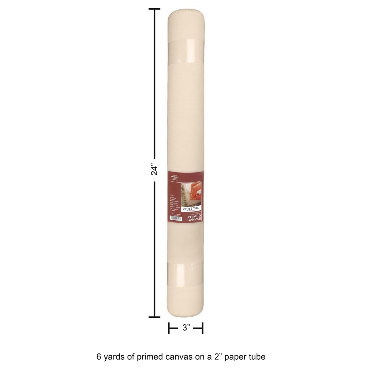 Pro Art Primed Canvas, 24-inch x 6-Yard Roll, White