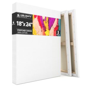 lwr crafts stretched canvas 18" x 24" pack of 3