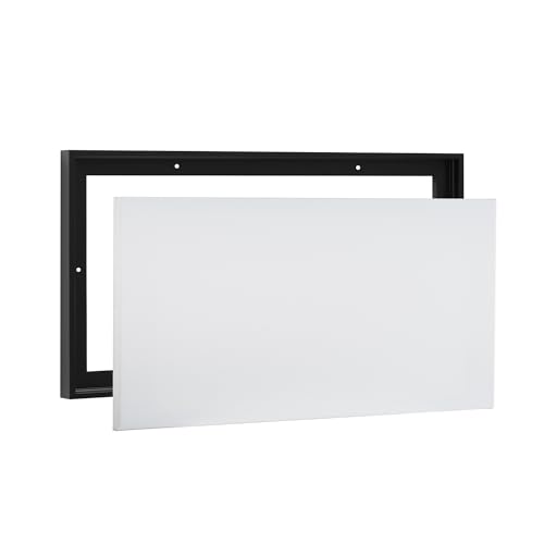 PIXY CANVAS Value Pack of 24x36 Stretched Canvas 3/4 (0.75) inch deep and Floater Frame for Your Paintings/Artwork/Wall Art/Wall Decor (Black, 24 x 36 inch, Landscape)