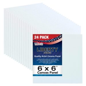 us art supply 6 x 6 inch professional artist quality acid free canvas panel boards 24-pack (1 full case of 24 single canvas panel boards)