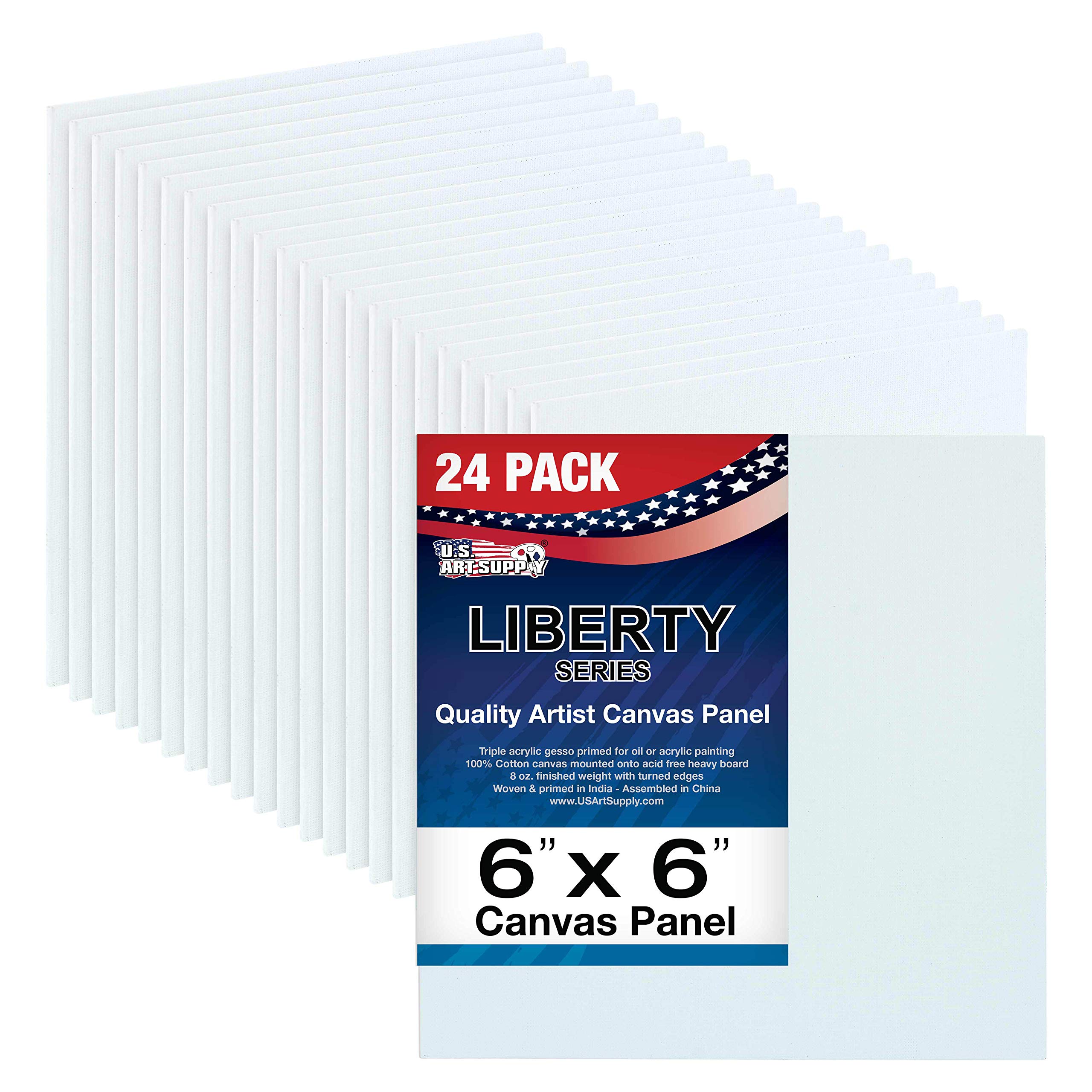 US Art Supply 6 X 6 inch Professional Artist Quality Acid Free Canvas Panel Boards 24-Pack (1 Full Case of 24 Single Canvas Panel Boards)