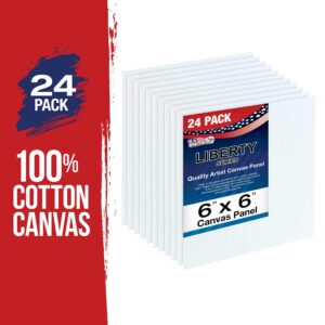 US Art Supply 6 X 6 inch Professional Artist Quality Acid Free Canvas Panel Boards 24-Pack (1 Full Case of 24 Single Canvas Panel Boards)