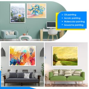 Sherr 3 Pcs 48 x 36 Inch Large Canvas for Painting Cotton Stretched Canvas Blank White Canvases Triple Primed Painting Canvas Profile Blank Canvases for Watercolor Acrylics Oil Painting