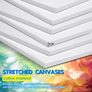 Sherr 3 Pcs 48 x 36 Inch Large Canvas for Painting Cotton Stretched Canvas Blank White Canvases Triple Primed Painting Canvas Profile Blank Canvases for Watercolor Acrylics Oil Painting