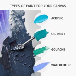 PIXY CANVAS Value Pack of 3 Stretched Canvas 24x36 inch, 1-1/2 (1.5) inch deep for Your Paintings/Artwork/Wall Art/Wall Decor (Pack of 3 Canvas, 24 x 36 inch, Landscape)