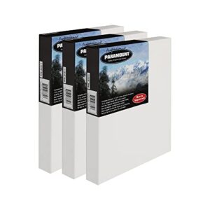 paramount professional 1-13/16" deep gallery wrap canvas - professional cotton canvas for acrylics, painting, oils, artists, & more! - [box of 3-24x36"]